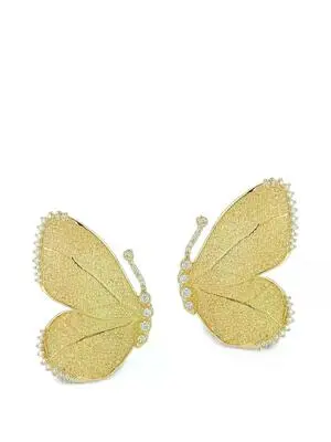 TANYA FARAH Large Butterfly Wing Diamond Earrings - Gold
