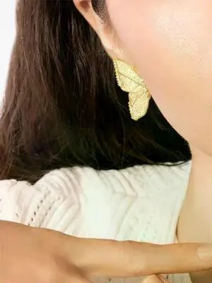 TANYA FARAH Large Butterfly Wing Diamond Earrings
