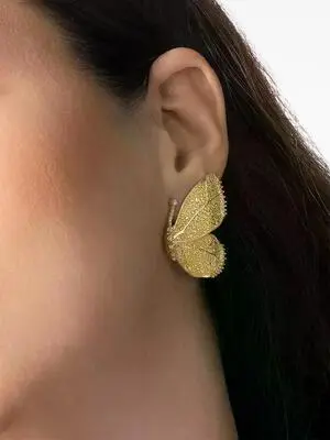 TANYA FARAH 18k Yellow Diamond Butterfly Wing Earrings - Gold