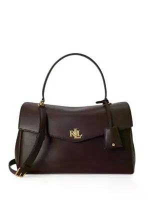 Ralph Lauren Logo-plaque Leather Tote Bag - Brown