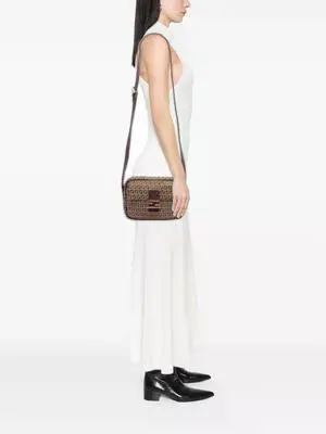 Fendi 2000-2010 Zucchino Canvas Crossbody Bag - Brown