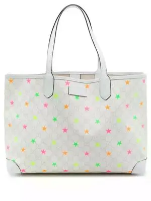 Gucci 2016-2026 Gg Supreme Stars Tote Bag - White