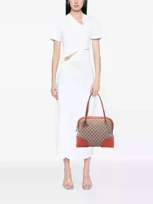 Gucci Gg Canvas Bree Dome Tote Bag - Orange