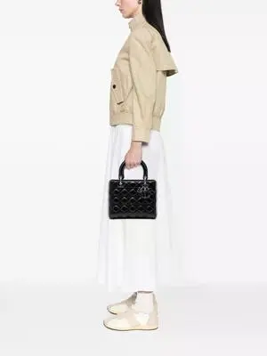 Dior 2013 Medium Lambskin Cannage Lady Satchel - Black
