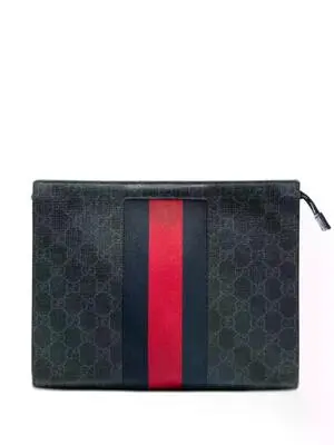 Gucci 2000-2015 Gg Supreme Web Clutch Bag - Black