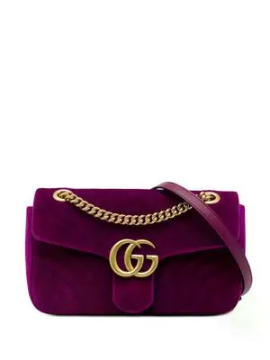Gucci Gg Marmont Matelassé Velvet Shoulder Bag