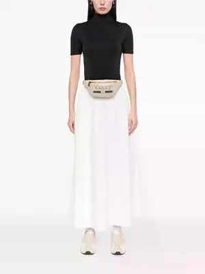 Gucci 2000-2015 Small Grained Calfskin Logo Belt Bag - White