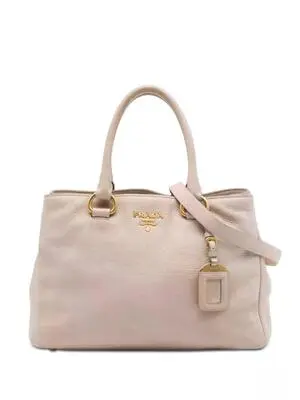 Prada 2010-2026 Vitello Phenix Open Convertible Tote Satchel - Brown