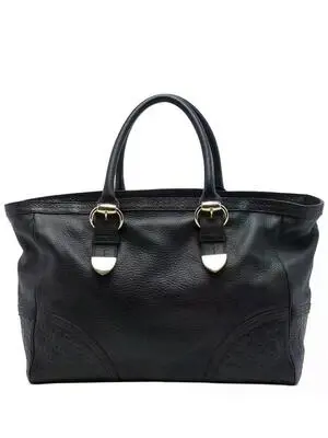 Gucci 2016-2026 Guccissima Trimmed Calfskin Signoria Tote Bag - Black