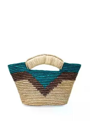 SENSI STUDIO Mini Geometric-pattern Tote Bag - Neutrals
