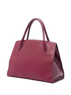 Prada Saffiano Cuir Monochrome Top Handle Tote - Red