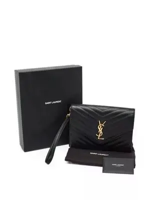 Saint Laurent 2022 Envelope Monogram Pouch - Black