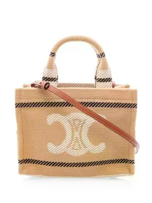 Celine 2020-2026 Small Canvas Triomphe Cabas Thais Tote Satchel - Neutrals