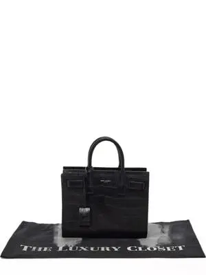 Saint Laurent 2016 Nano Sac De Jour Crocodile-effect Tote Bag - Black