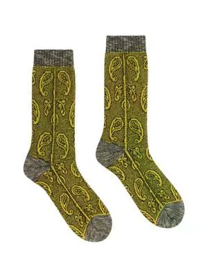 Dries Van Noten Jacquard Wool Socks - Green