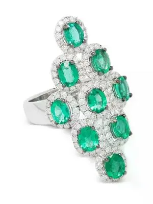 STEFERE Aurore Emerald And Diamond Ring - Silver