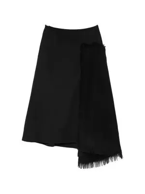 Yohji Yamamoto Fringed-edge Layered Skirt