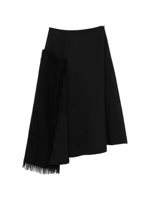 Yohji Yamamoto Fringed-edge Layered Skirt