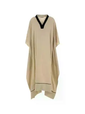 Agnona V-neck Kaftan - Neutrals