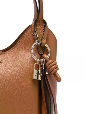 Guess Melody Logo-plaque Pebbled Shoulder Bag