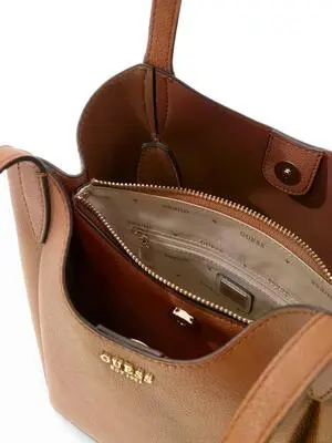Guess Melody Logo-plaque Shoulder Bag - Brown
