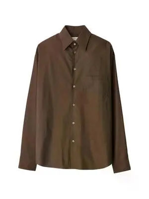 LEMAIRE Regular Shirt In Washed Cotton Silk - Brown