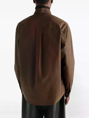LEMAIRE Regular Shirt In Washed Cotton Silk - Brown
