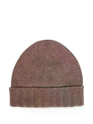 D4.0 Ribbed-knit Wool Beanie Hat - Brown