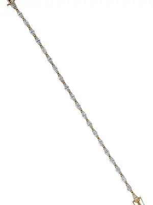 WITH LOVE 14k Yellow 4.6 Carat Marquise-cut Diamond Tennis Bracelet