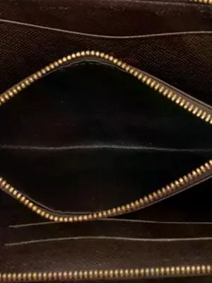LOUIS VUITTON 2002 Damier Ebene Zippy Wallet Long Wallets