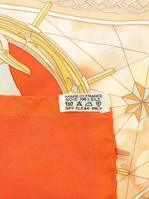 Hermès 2000-2024 Fregates Magnifiques Silk Scarf 90 Scarves - Orange