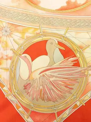 Hermès 2000-2024 Fregates Magnifiques Silk Scarf 90 Scarves - Orange