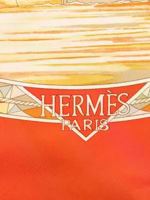Hermès 2000-2024 Fregates Magnifiques Silk Scarf 90 Scarves - Orange