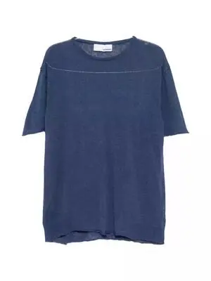 COSTUMEIN Fine-knit Drop-shoulder T-shirt - Blue