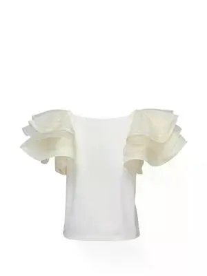 CLUB21 Ruffled Satin-finish T-shirt