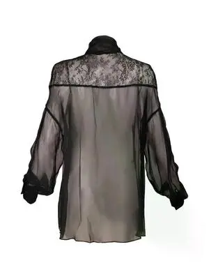 Valentino Garavani Lace-panelled Pussy-bow Shirt