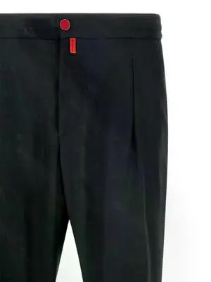 Kiton Pinched-front Tapered Trousers - Blue