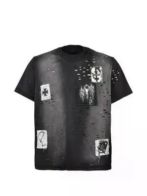 FILTH Patch-detail Distressed T-shirt
