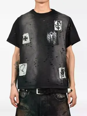 FILTH Patch-detail Distressed T-shirt