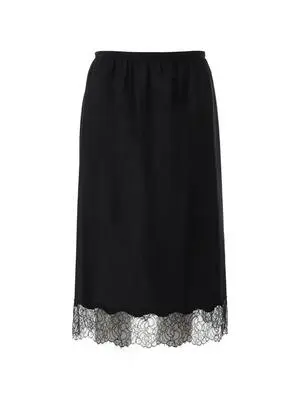 Carven Lace-trimmed Wool Skirt