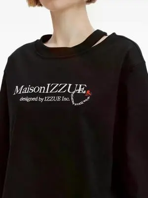 Izzue Logo-print Cut-out T-shirt - Black