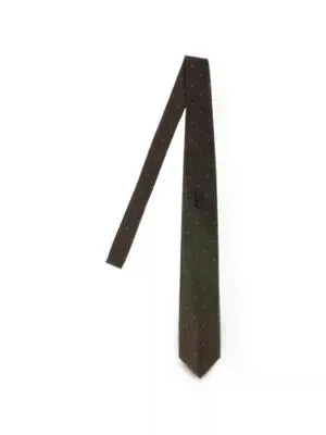 TOM FORD Polka Dot Ribbed Tie - Brown