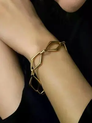 PARULINA 18k Yellow Openwork Diamond-shaped Link Bracelet - Gold