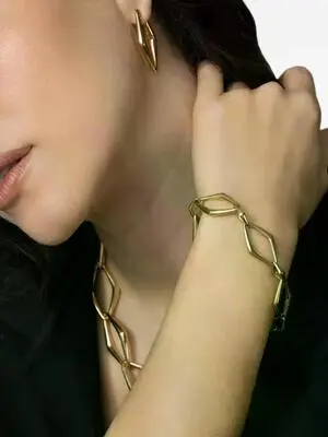 PARULINA 18k Yellow Openwork Diamond-shaped Link Bracelet