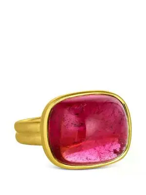 LEIGH MAXWELL Pink Tourmaline And Diamond Ring In 18k Yellow - Gold