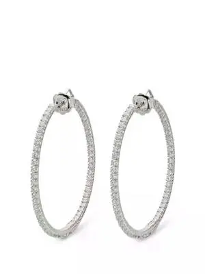MATTIA CIELO Rugiada Diamond Hoop Earrings In 18k White Gold And Titanium - Silver