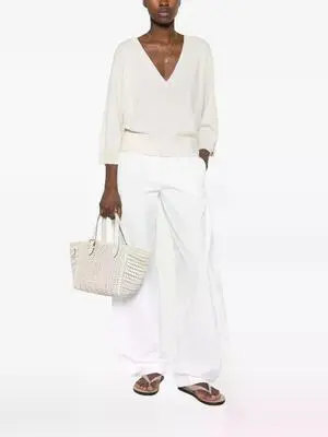Extreme Cashmere Cashmere V-neck Three-quarter Sleeve Sweater