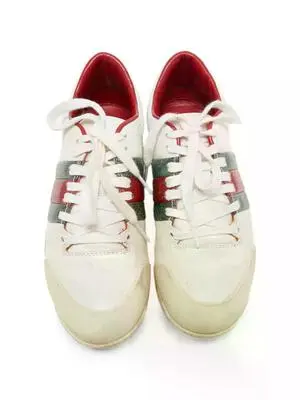 Gucci Leather Web Stripe Sneakers