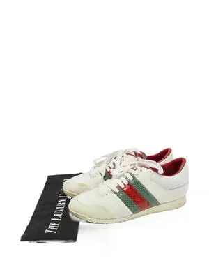 Gucci Leather Web Stripe Sneakers