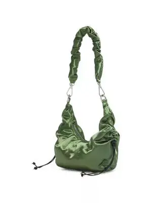 Marni Smocked Toggle-secured Shoulder Bag - Green